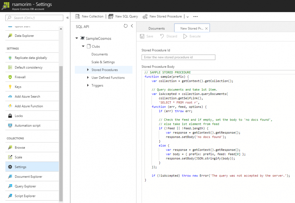 Cosmos DB - Criando Stored Procedures | Robson Amorim