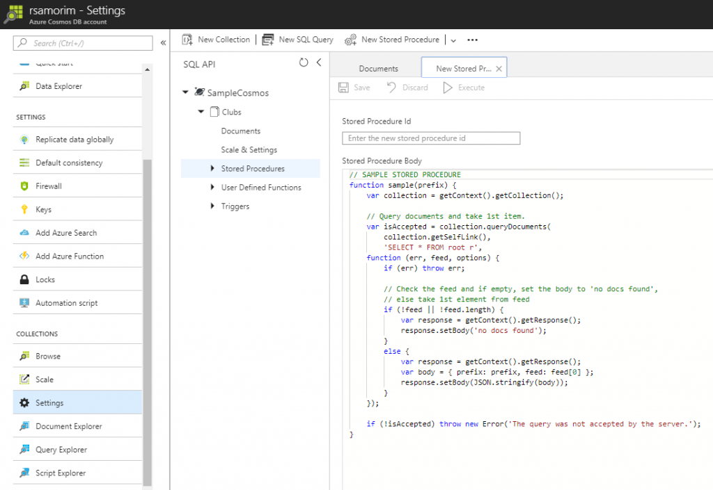Cosmos Db Criando Stored Procedures Robson Amorim